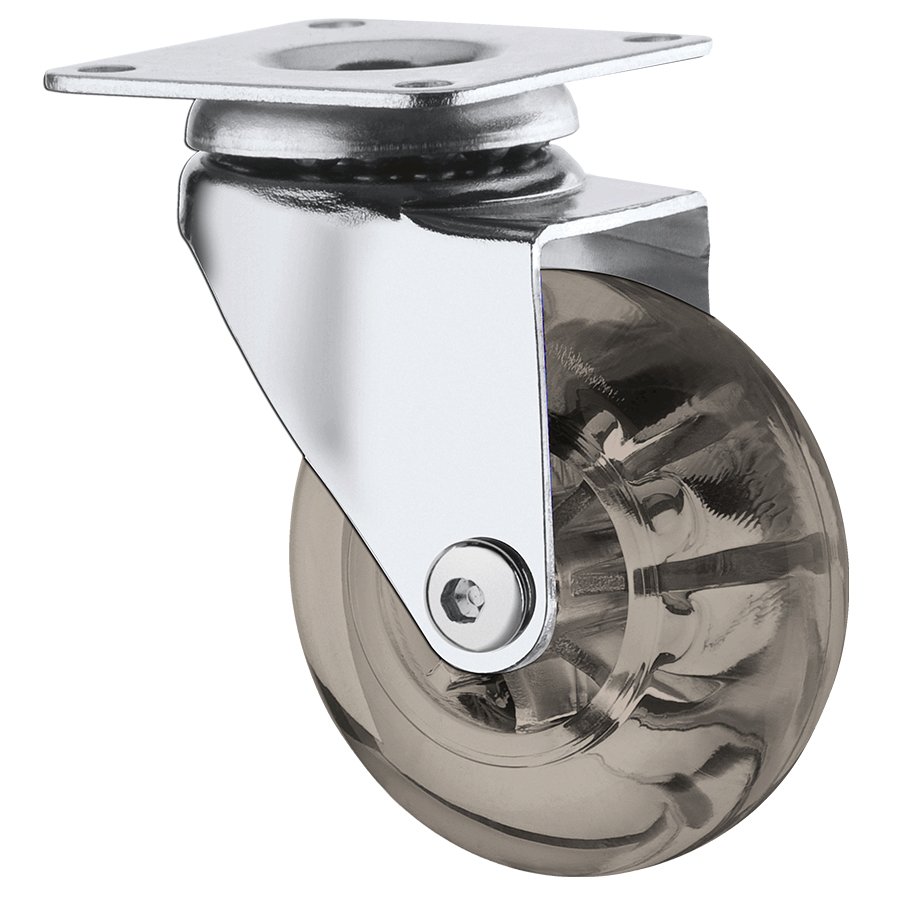 Rodízio Fumê PU sem Freio 40Kg Linha Duplo Rolamento Italy Line