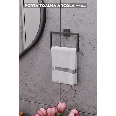 Porta Toalha de Argola Inox Linha Eterna Onix Italy Line